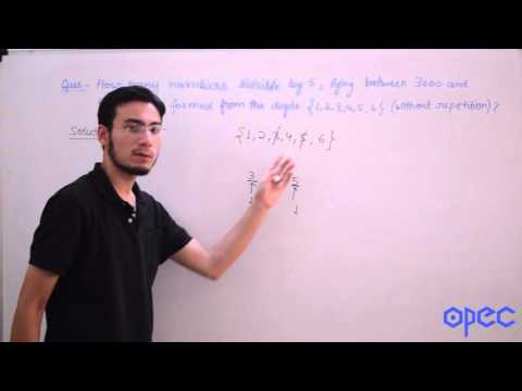 S1 Q2 (How many numbers divisible by 5, lying between 3000 and 4000 can be formed?)