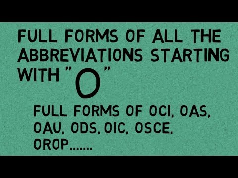 Most Repeated Abbreviations in government exams starting with O.