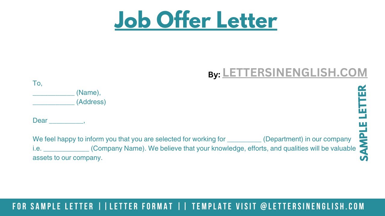 Job Offer Letter - Letter of Job Offer Sample