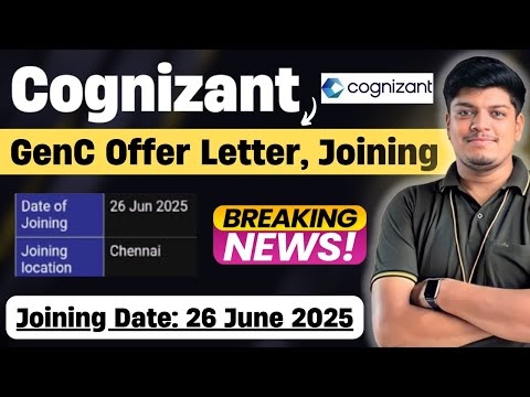 Cognizant GenC Offer Letter, Joining Date: 26 June |Cognizant BGV, Pre-Joining ,Onboarding Pass 2025
