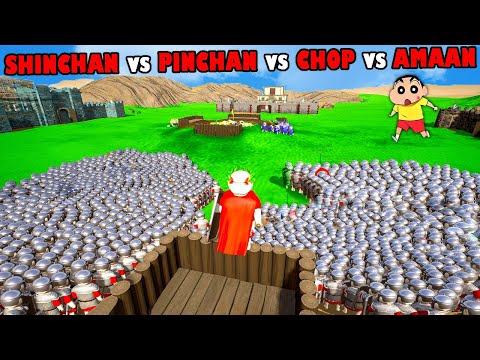 BIGGEST BATTLE of CHOP vs PINCHAN vs SHINCHAN vs AMAAN-T in SHIELDWALL AMAAN-T