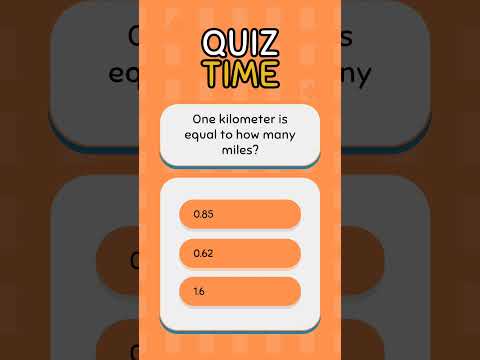 One kilometer is equal to how many miles? quiz shorts #shortsfeed #quiz #shorts