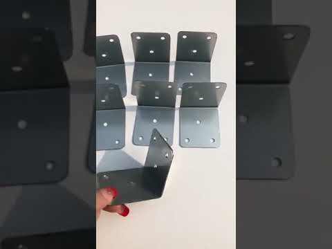 Custom Stamping 90 Degree Black Stainless Steel Metal L Angle Mounting Bracket Corner Bracket