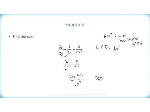Math 3201 – U4 Ch.4 Sec.4.4 - Adding Rational Expressions