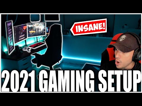 NEW 2021 ULTIMATE Gaming Setup ROOM tour. IKEA Gaming Desk Setup!
