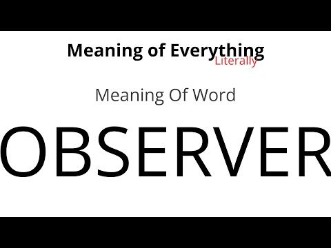 Meaning of Word - Observer Meaning