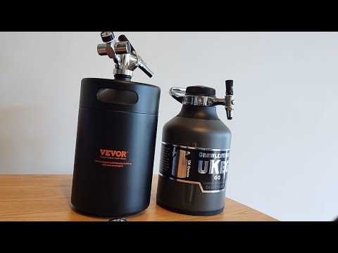 Compare Vevor 170oz vs GrowlerWerks 128oz beverage containers