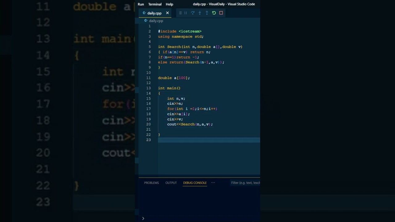 C++ Recursion -  Your own For Loop | Search for an Item #shorts 2022