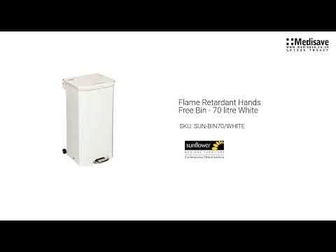 Flame Retardant Hands Free Bin 70 litre White SUN BIN70 WHITE