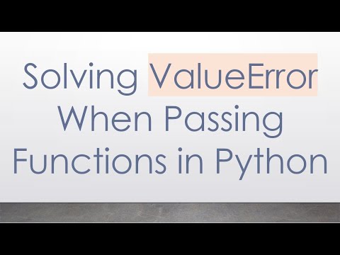 Solving ValueError When Passing Functions in Python