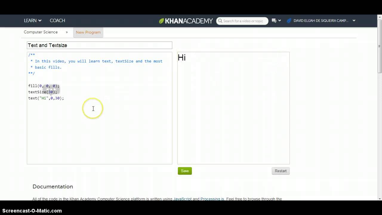 Javascript Lesson 2: Text and Text Size