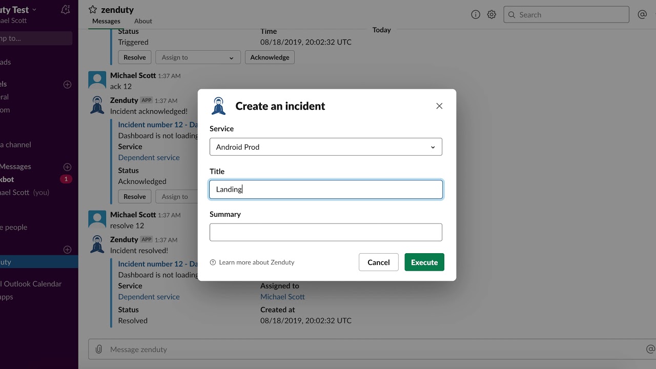 Catalyze your incident resolution process with the Zenduty Slack integration