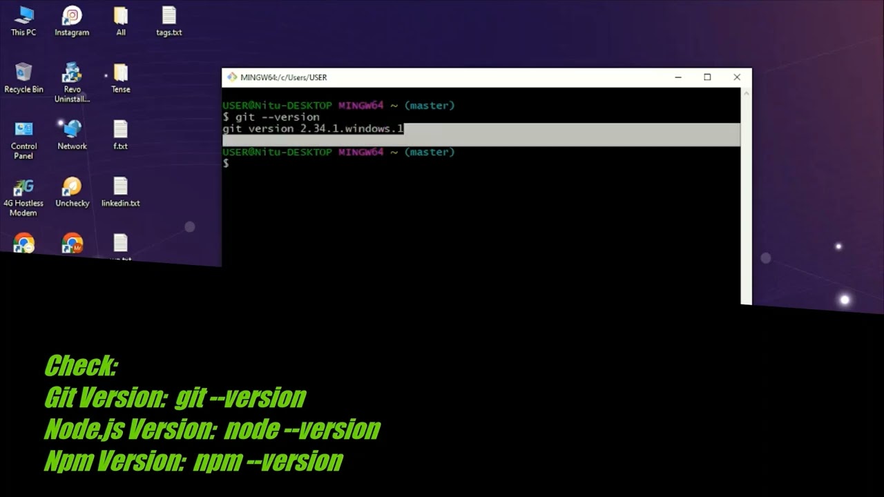 How to check git version, node version and npm version 2023