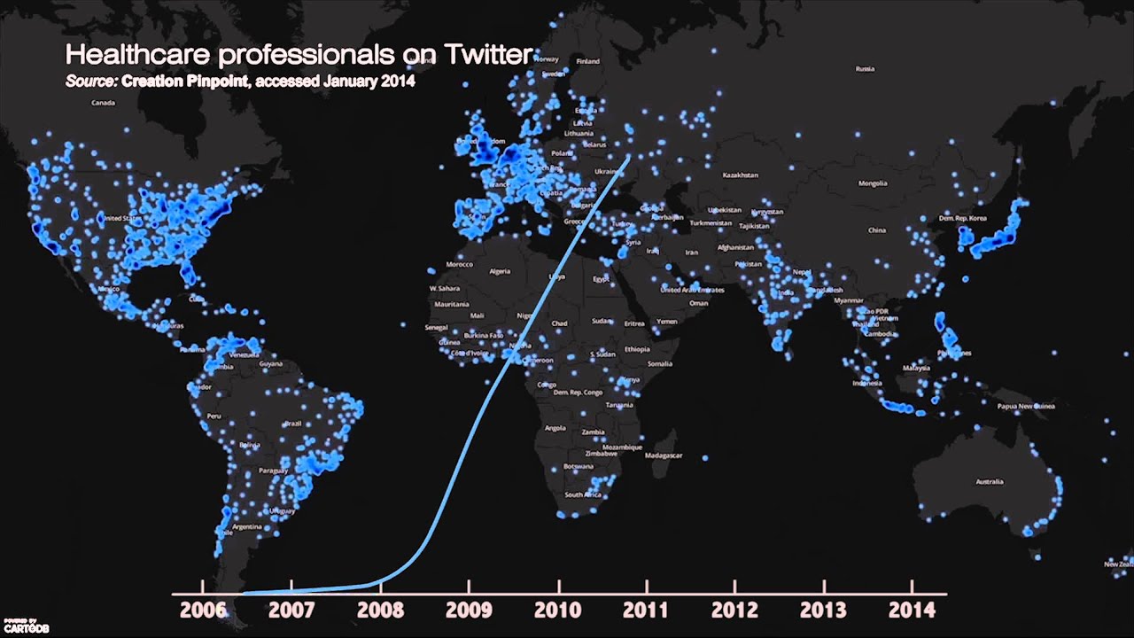 Doctors on Twitter: Worldwide growth mapped, 2006-2014