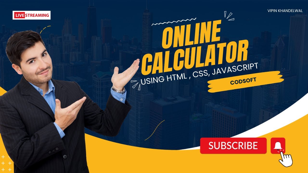 Online Calculator Usnig Html, CSS, JavaScript | Codsoft Internship for Web Development
