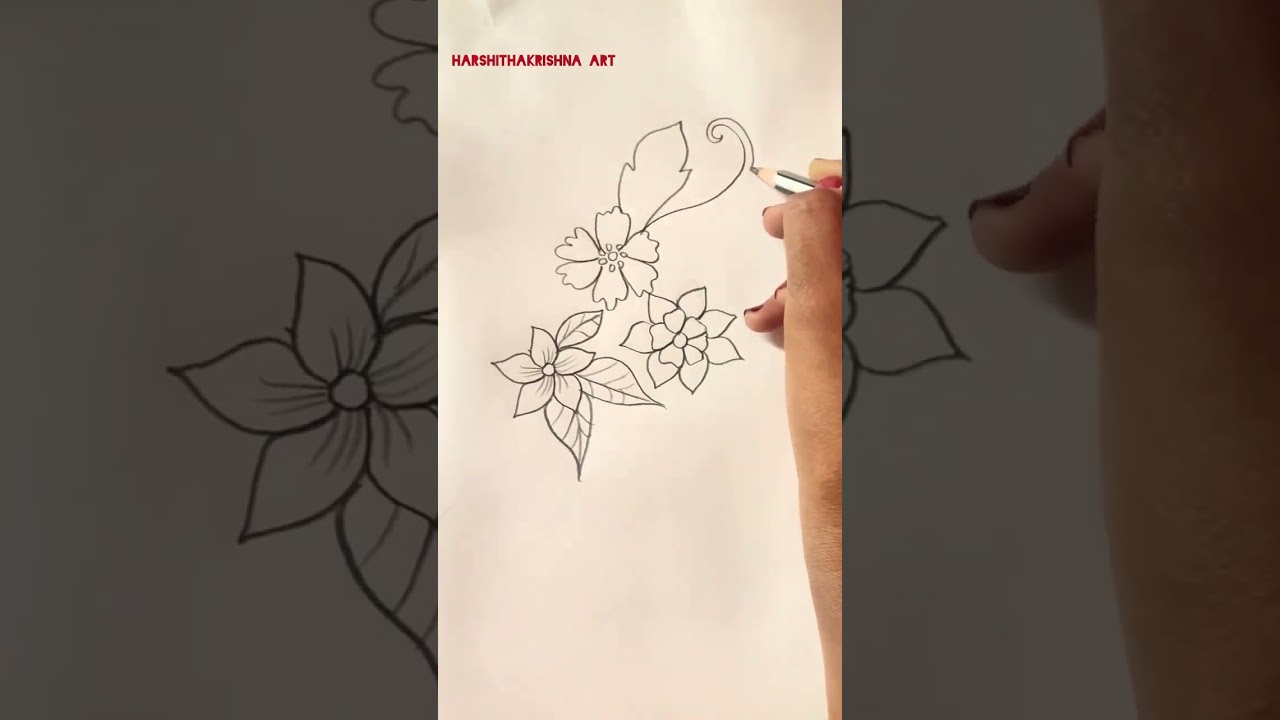 Flowers zentangle floral illustration | premium vector | doodle art #shorts