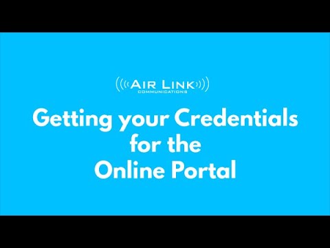 Getting your Air Link Online Portal Credentials