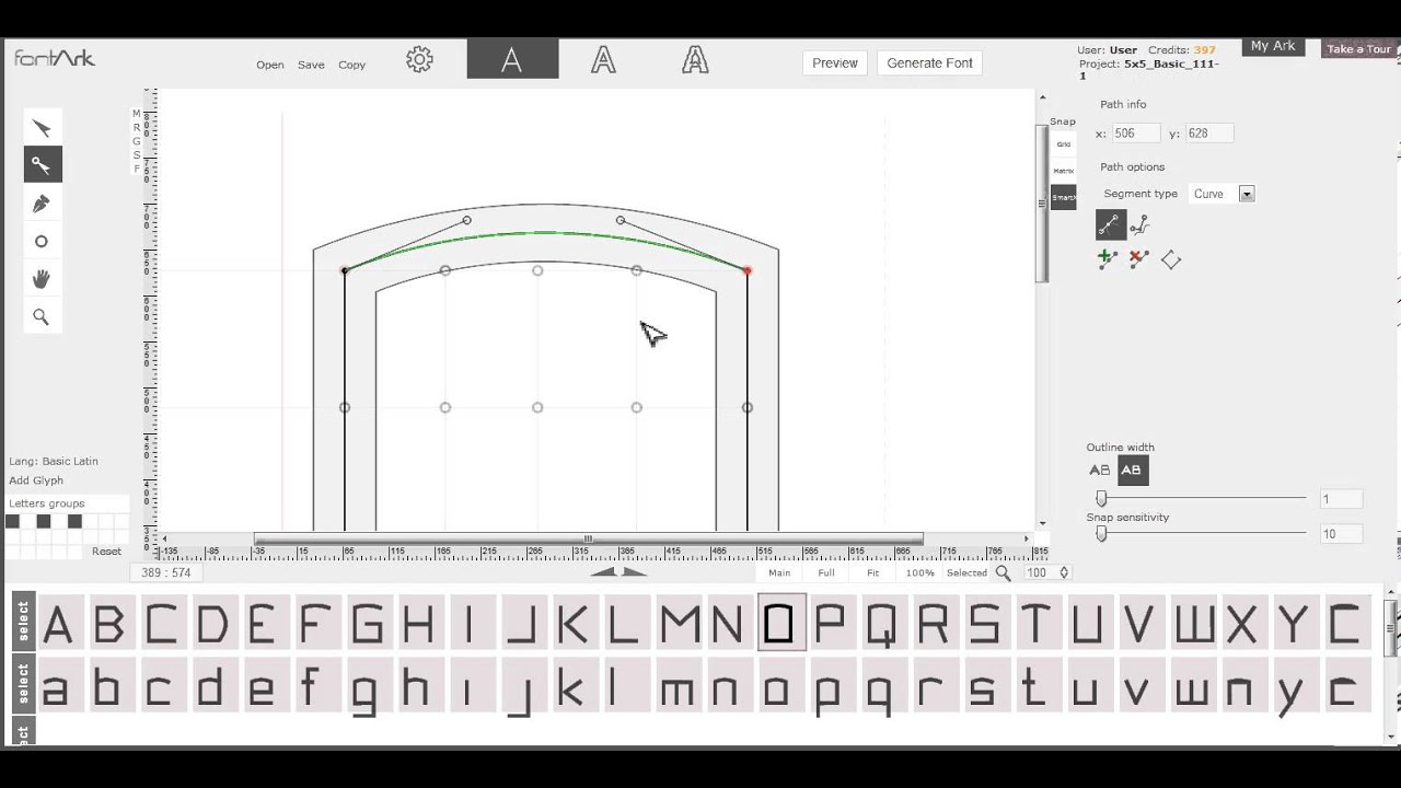 FontArk's basics - Changing Segment type