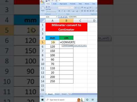 #shorts | #exceltutorial | millimeter convert to Centimeter in Excel | mm convert to cm