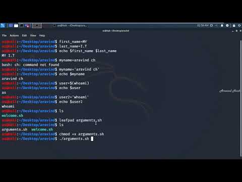 Bash Scripting Arguments on kali linux
