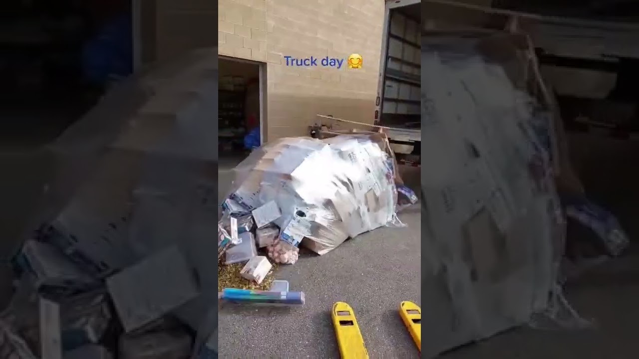 unloading truck fail palletwagen falls off