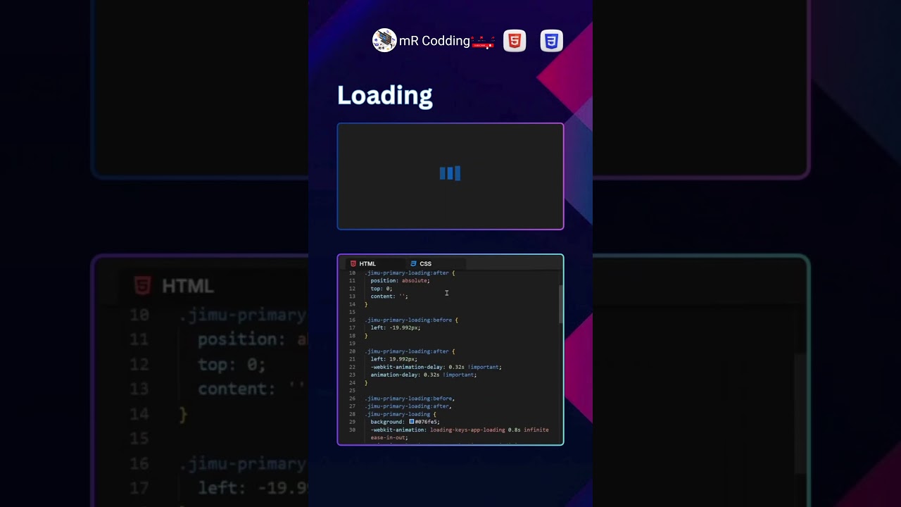 Create a Modern CSS Loader using Only HTML & CSS | No JavaScript Needed! #shorts #mrcodding #coding