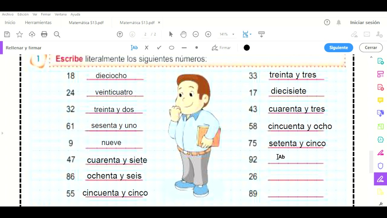 Matemática S13 pdf  - 1er Grado