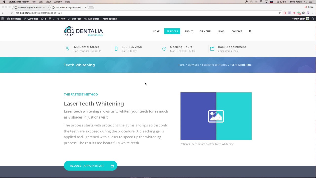 Using Page Builder with Dentalia WordPress Theme