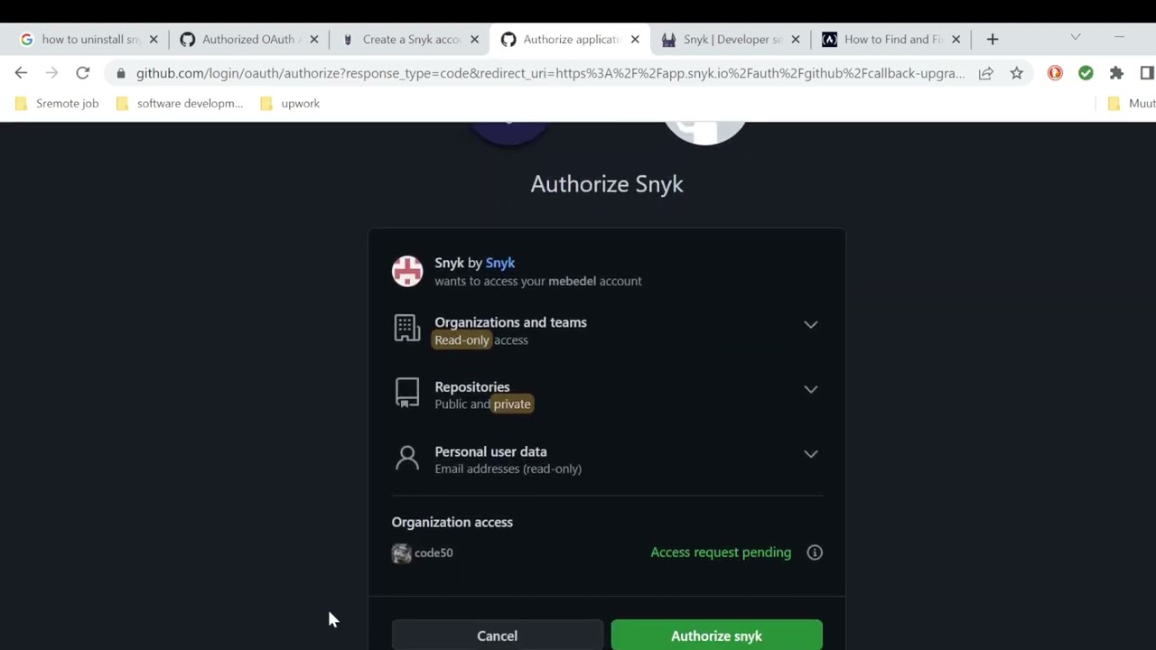 Snyk integration with Github and first scan