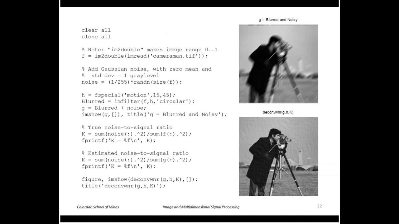 EENG 510 - Lecture 22-2 Deconvolution