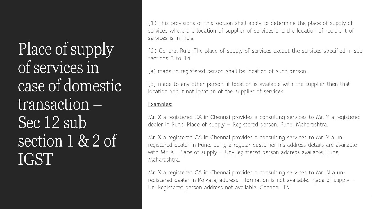 GST – Place of Supply   Part2