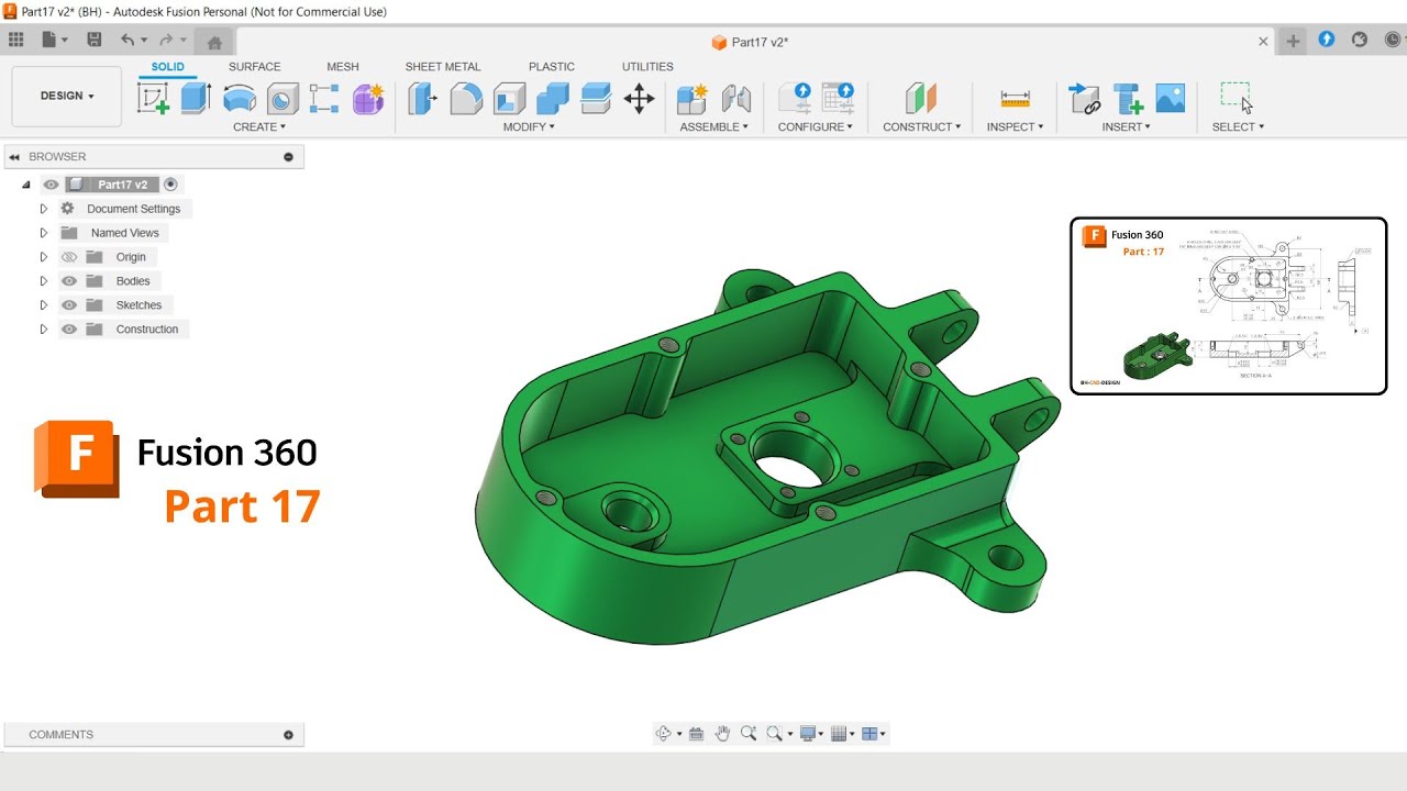 Fusion 360 tutorial 3D Modeling: Part 17