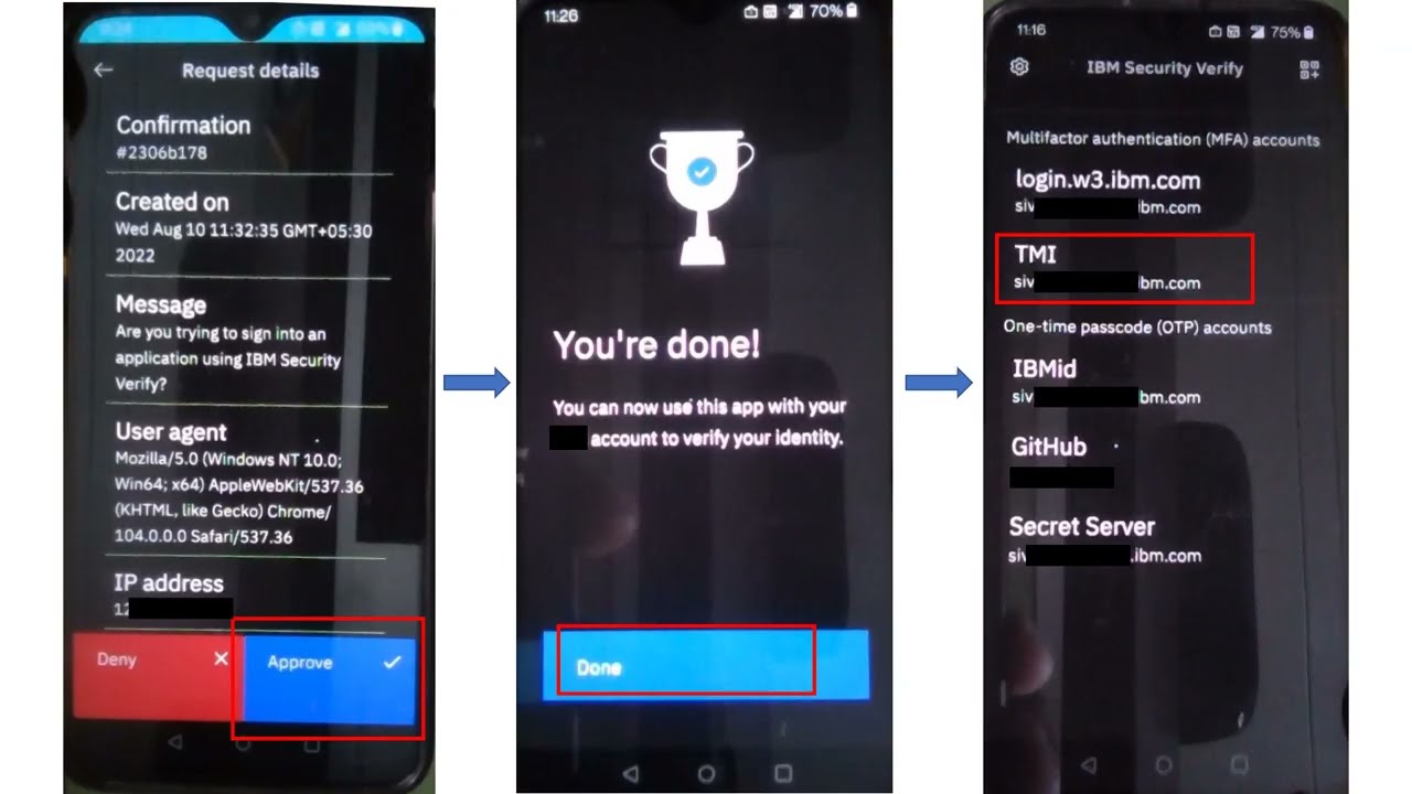 IBM Security Verify Privilege Vault - Verify SaaS MFA Enroll - Verify mobile app