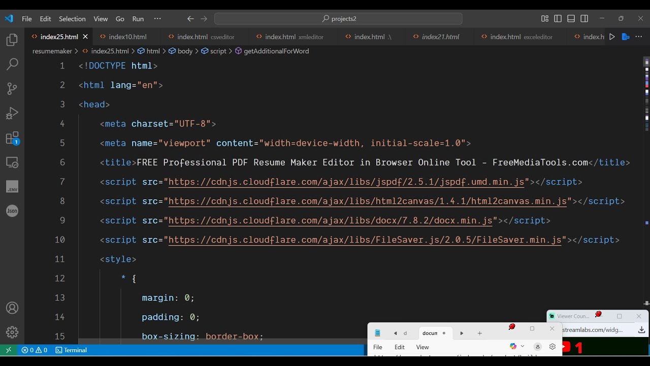 Build a PDF Resume Editor in Browser Using jsPDF & Html2Canvas Library in HTML & JavaScript