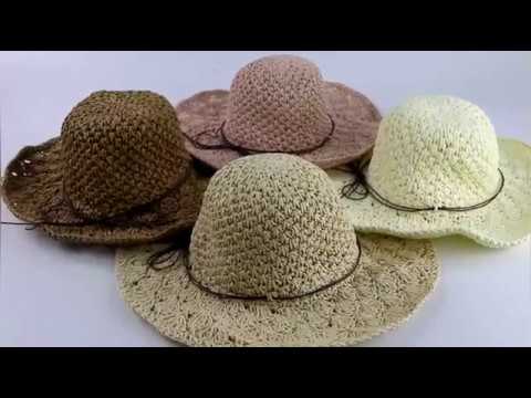 Wasolola Straw Hats for Women Ladies Wide Brim Foldable Adjustable Summer Floppy Sun Beach Hat