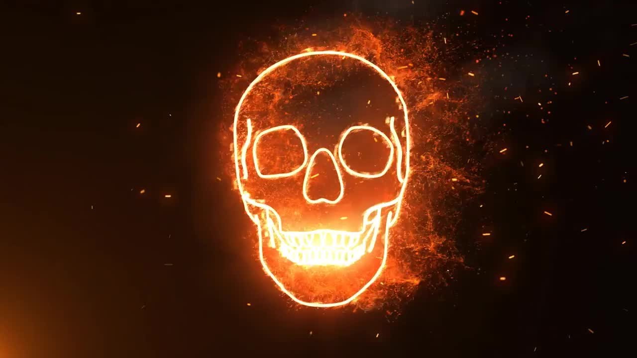 Halloween Burning Skull Motion Graphics