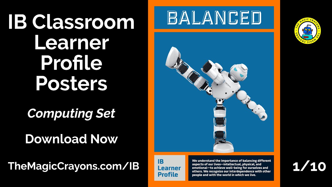 IB Learner Profile Posters - Design & Computing Room Set | High-Quality Classroom Decor by Mr. Tim