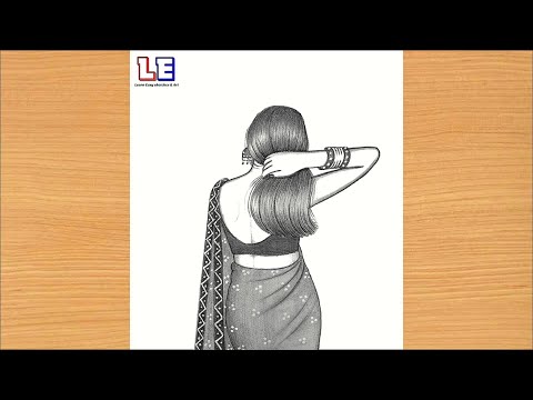 Drawing Girl | Easy Girl Drawing | Drawing For Beginners | How to Draw | Art Video | backside Art