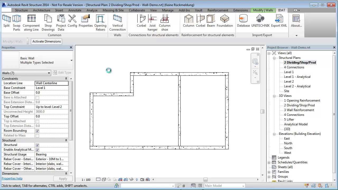 Revit Precast Tools - Solid Wall - Tutorial 3 - Wall Segmentation