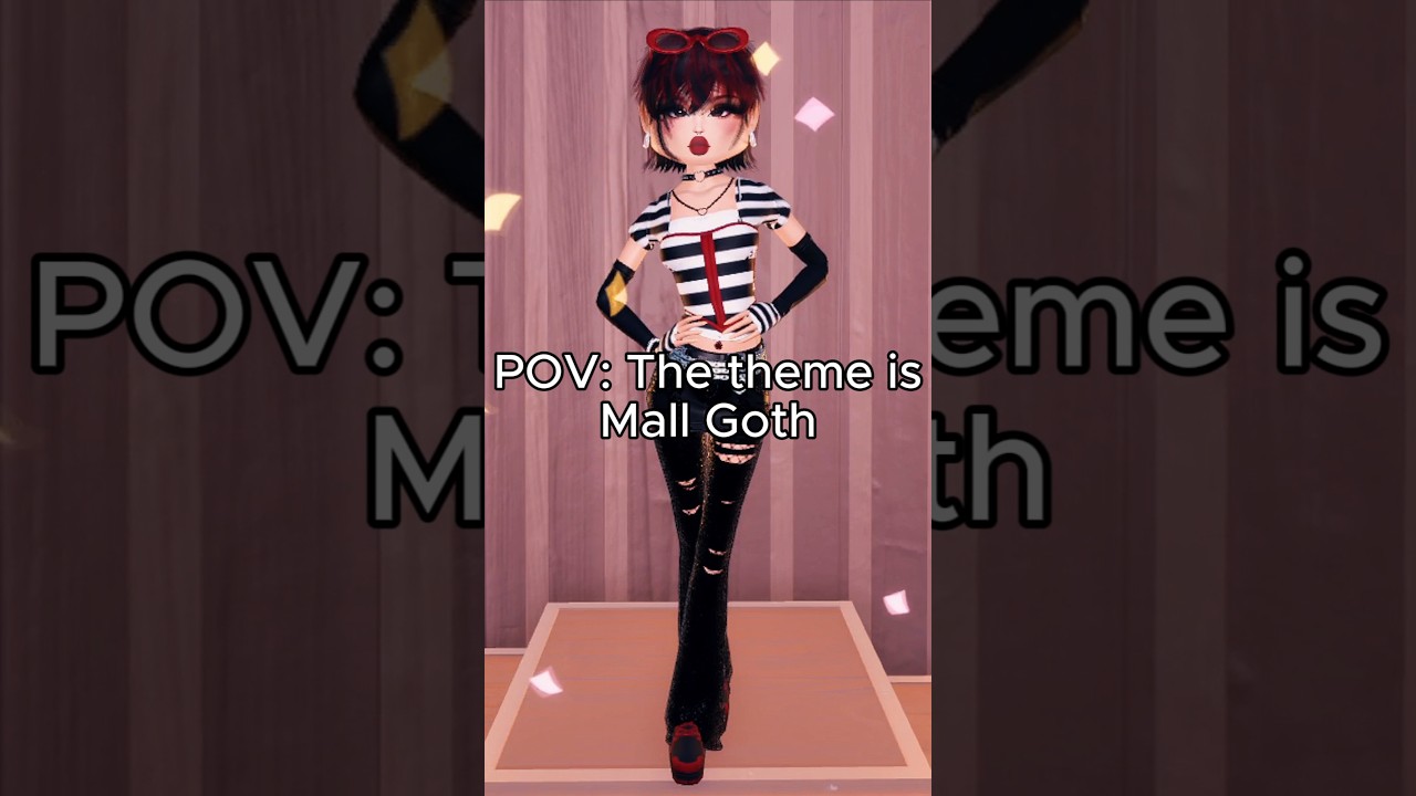 THEME: Mall Goth🖤❤️How many stars would you rate me?⭐️#roblox #dresstoimpress
