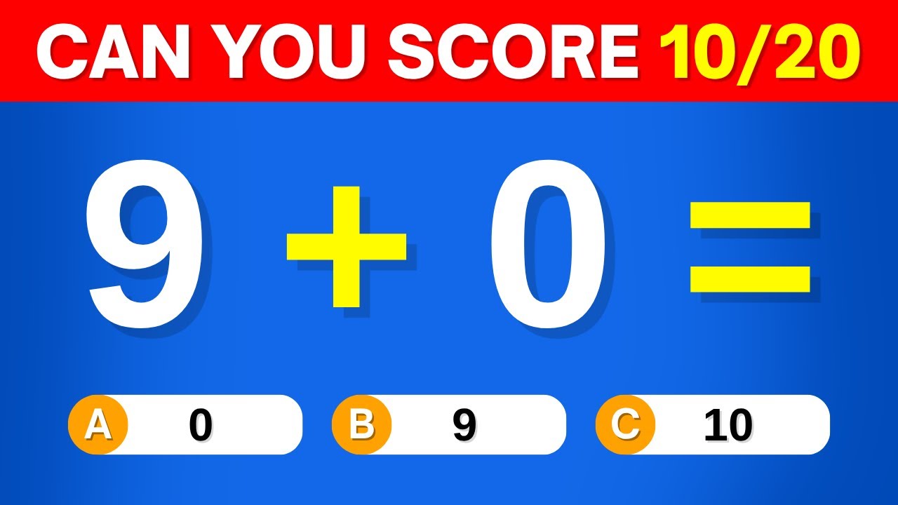 Can You Pass 10/20? Ultimate Math Quiz Challenge! From easy to impossible math quizzes