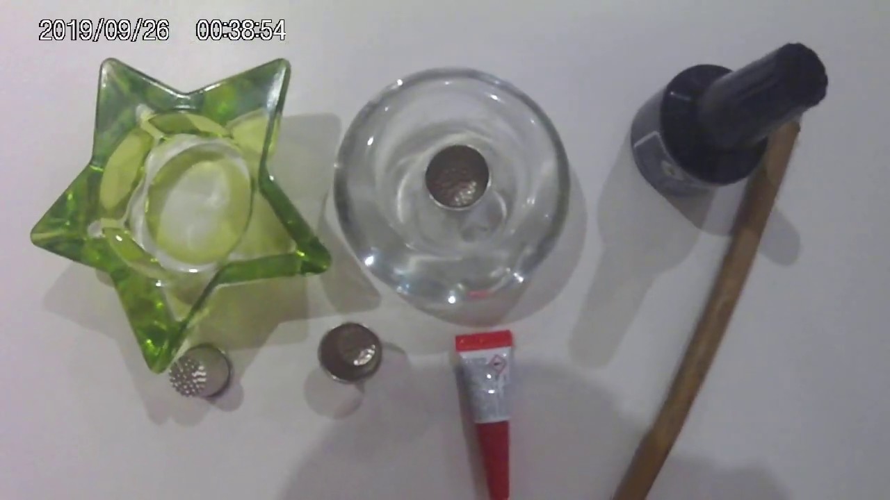 Como hacer un tintero para plumilla superfacil, un dedal pegamento rapido y un posavelas