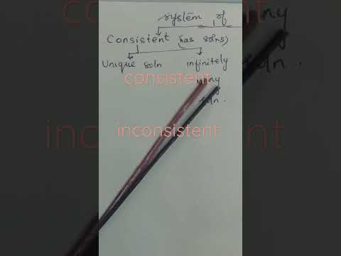 What is consistent/inconsistent in equations?#shorts@MaasarakarpomCAMaths