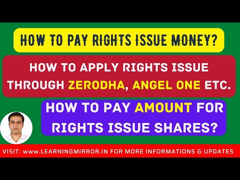 How to pay Rights issue Money through Zerodha | How to pay Rights Issue Money Through Angel One