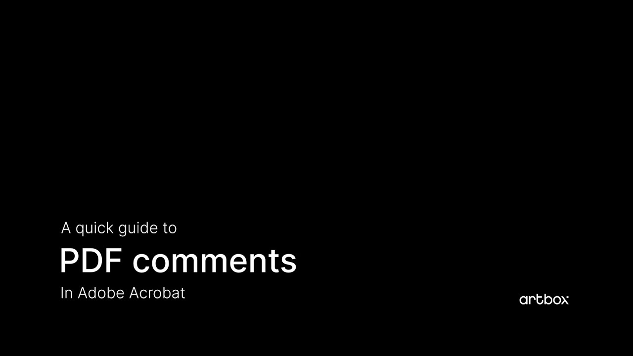 A quick guide to PDF comments