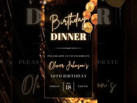 Birthday invitation video template