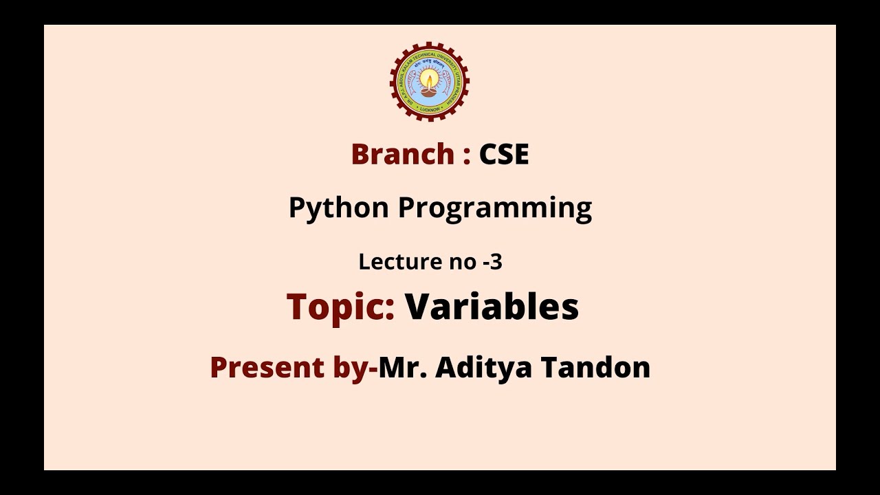 Python Programming | Variables | AKTU Digital Education