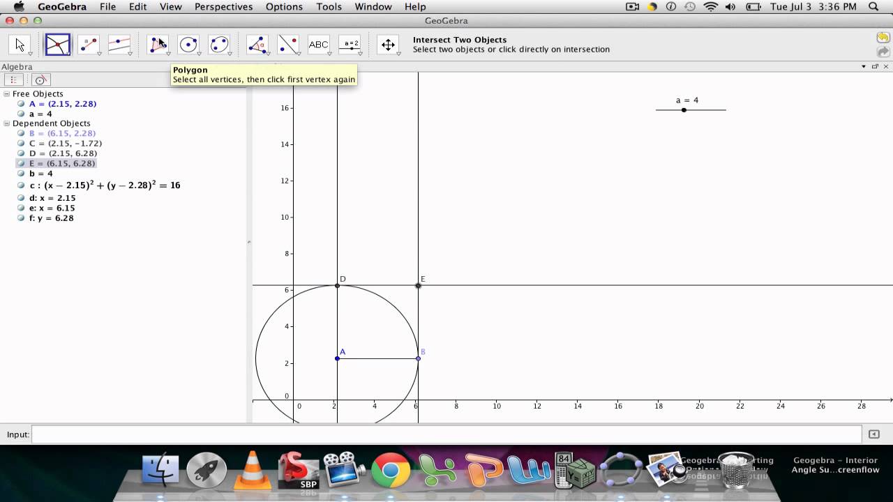Geogebra - Adjustable Squares