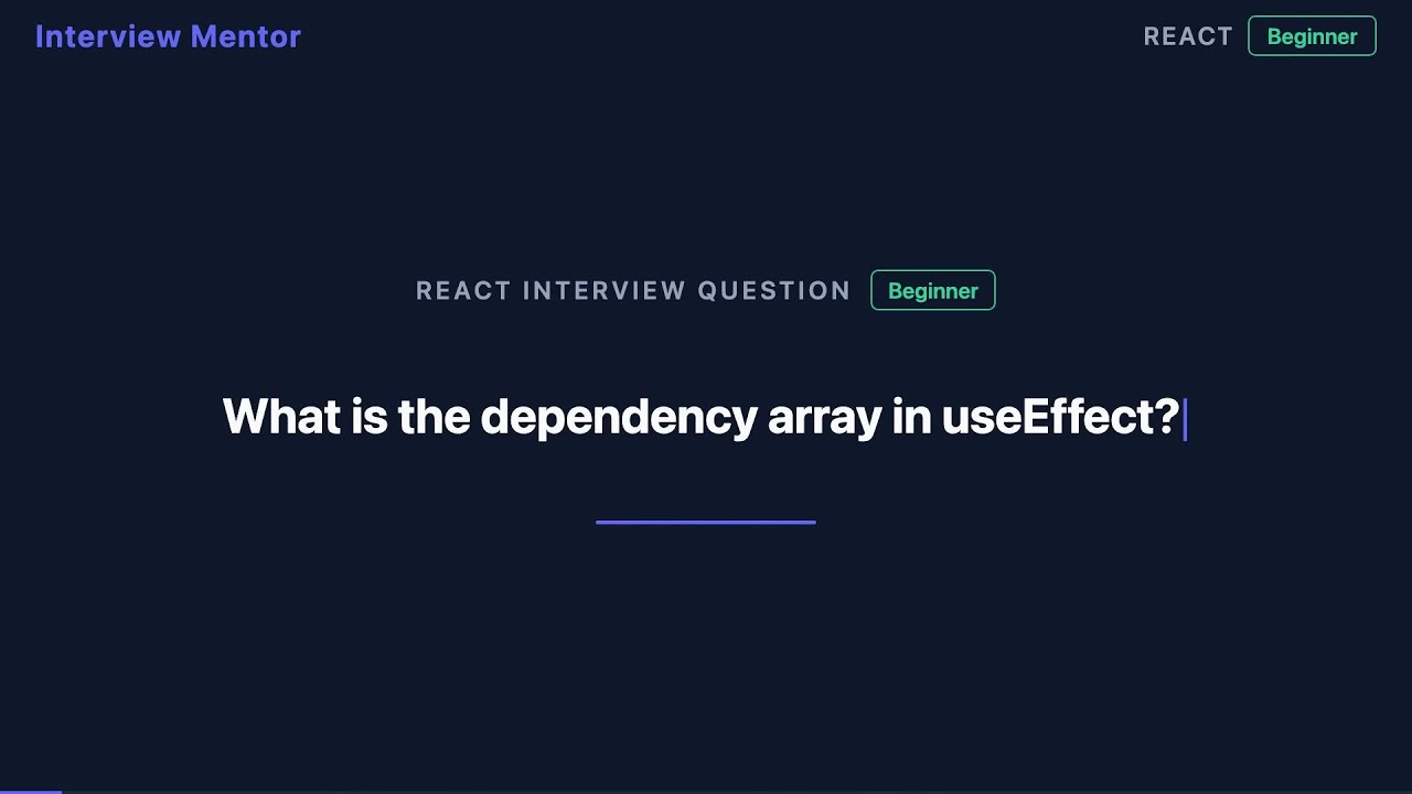 What is the useEffect Dependency Array? | React Interview