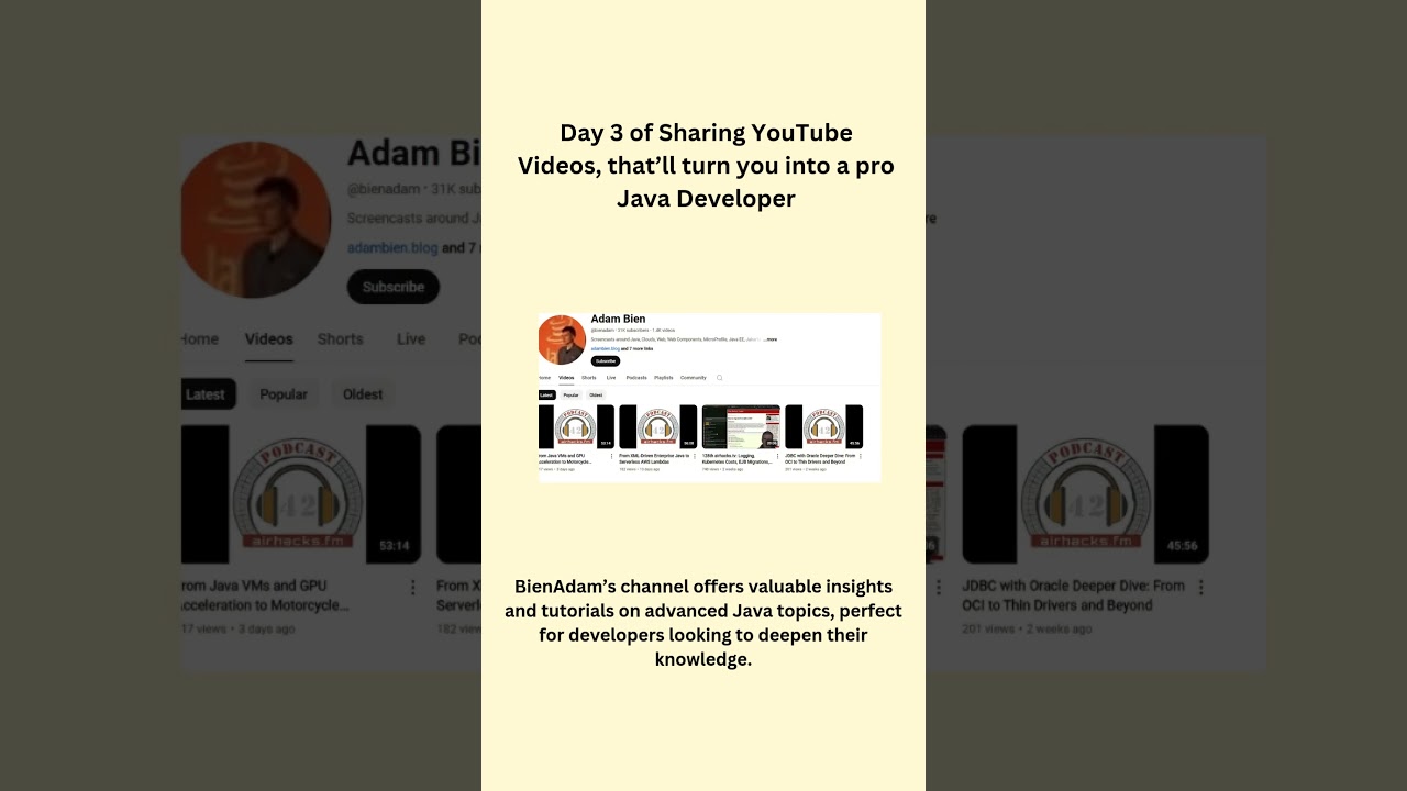 Day 3: Best YouTube Channel for Advanced Java Developers 🚀